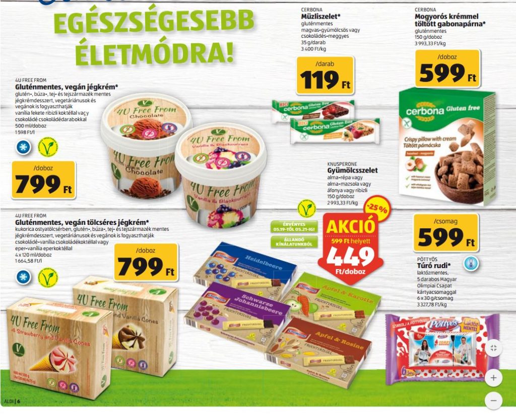 Gluténmentes termékek akciók 2016. május második fele